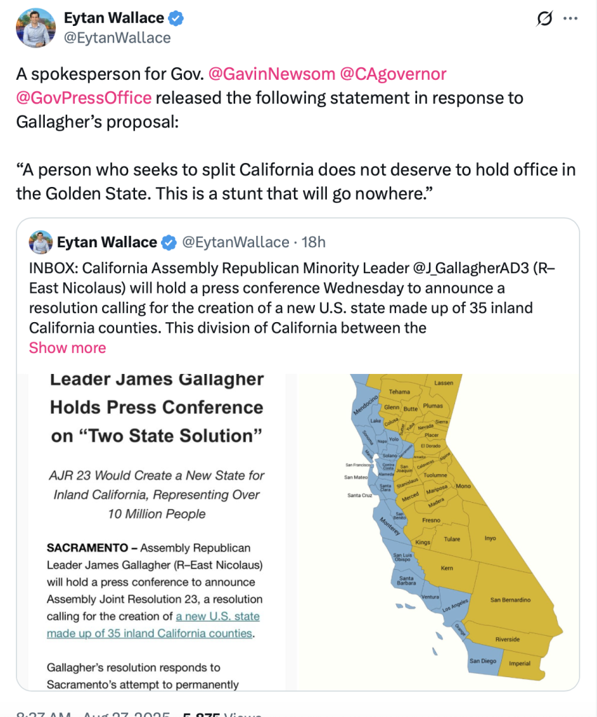 BREAKING: Assembly Leader Gallagher’s 2-State Solution to California’s ...